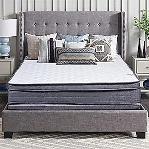 Nutan10-Inch Medium Plush Hybrid Euro Top Foam Encased/Improves Sleep by Reducing Back Pain Innerspring Mattress and 8" Wood Box Spring/Foundation Set Queen