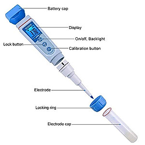 Y-LKUN Water Quality Meter PH5S Ph Meter Range: -2.00~16.00 PH Value Waterproof Pen Type Digital Food PH Tester for Cheese and Fruit Measuring Tool Moisture Meter