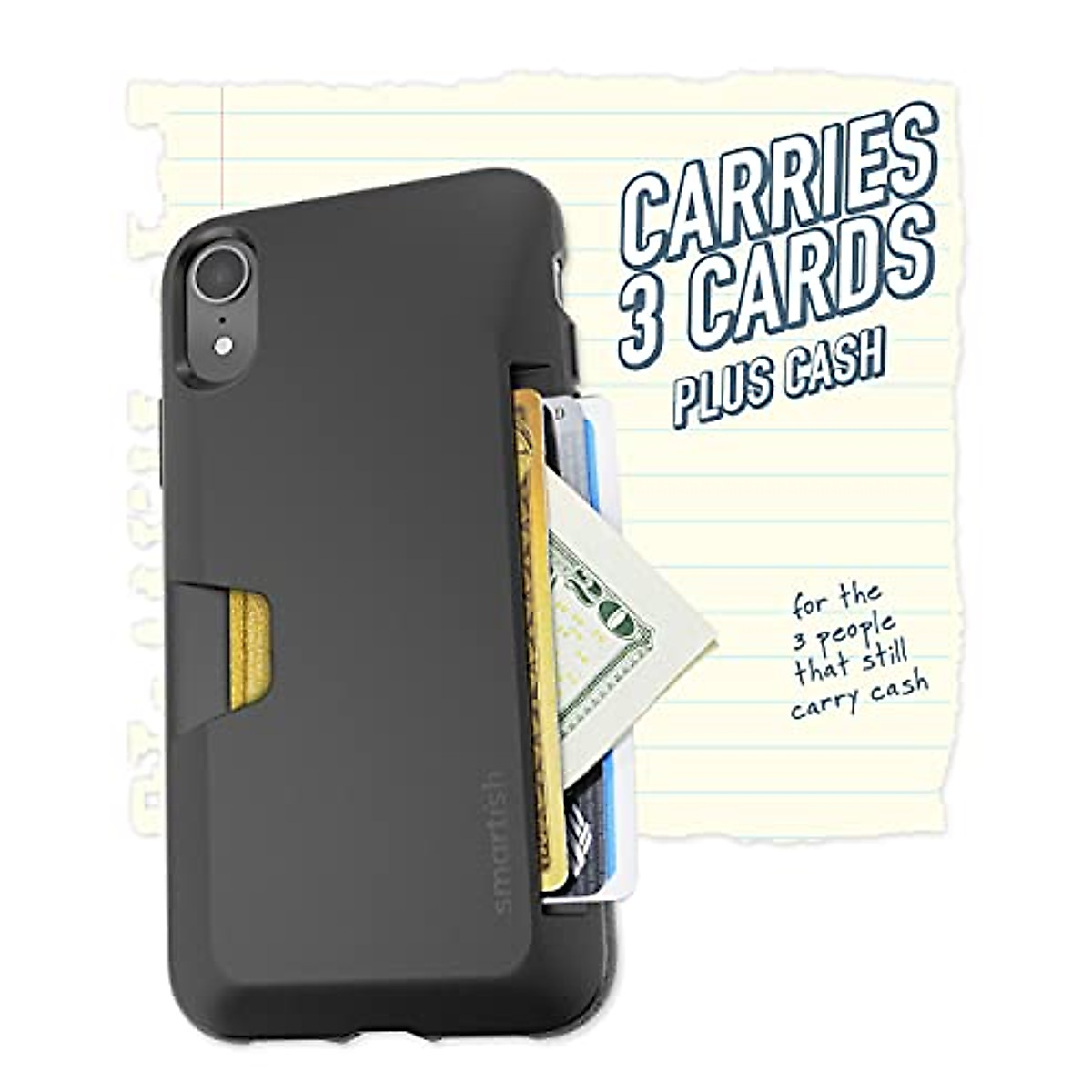 Smartish iPhone XR Wallet Case - Wallet Slayer Vol. 1 [Slim + Protective] Credit Card Holder for Apple iPhone 10R (Silk) - Black Tie Affair