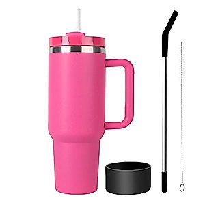 40 oz Tumbler with Handle and Straw Lid,Stainless Steel Travel Mug Water Bottle Cup,Reusable Insulated Vacuum splashproof Cup,for Car,Home,Office,Gifts