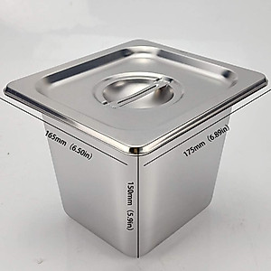 DULONG Commercial Bain Marie Buffet Food Warmer Electric Food Soup Warmer Stove Steam Table Stainless Steel Container Temperature Control for Catering Restaurants Use 1350W(1/3GNx2+1/6GNx2)