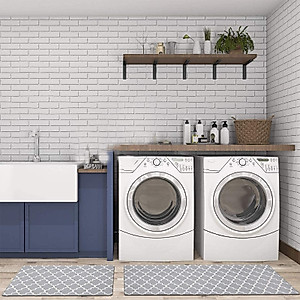 HEBE Anti Fatigue Kitchen Floor Mats Set of 2 Thick Cushioned Kitchen Rugs Mats Set Waterproof Non Slip Comfort Floor Rug Carpet for Kitchen Sink,Laundry 18"x30"+18"x48"