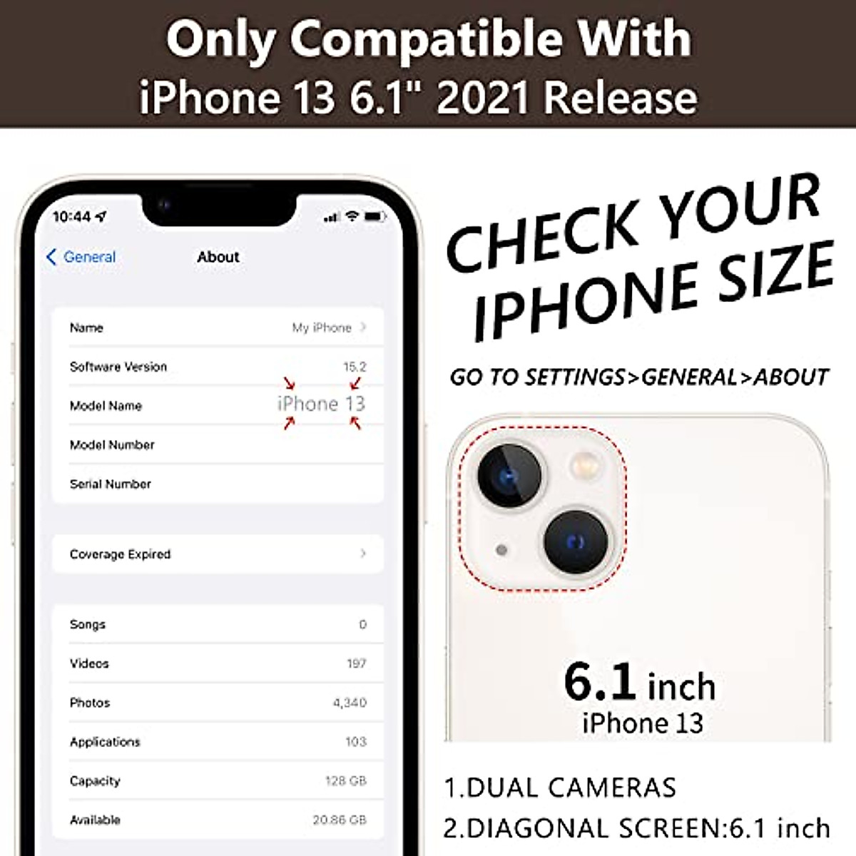 Keallce Case for iPhone 13 6.1'' Wallet Case 2021, Flip Leather Case with 4 Card Holder, [Stand Ring Holder Kickstand] Folio Protective Phone Cover for Ladies Women Compatible with iPhone 13 5G, Beige