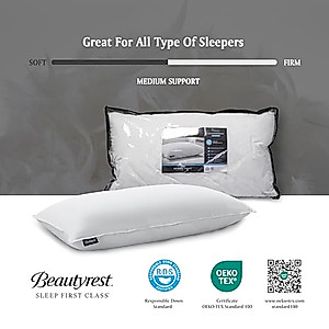 Beautyrest BT-DP-35, White, Feather, King, Bed Set of 2, Size, Cooling, Home Decor, Hotel Pillows