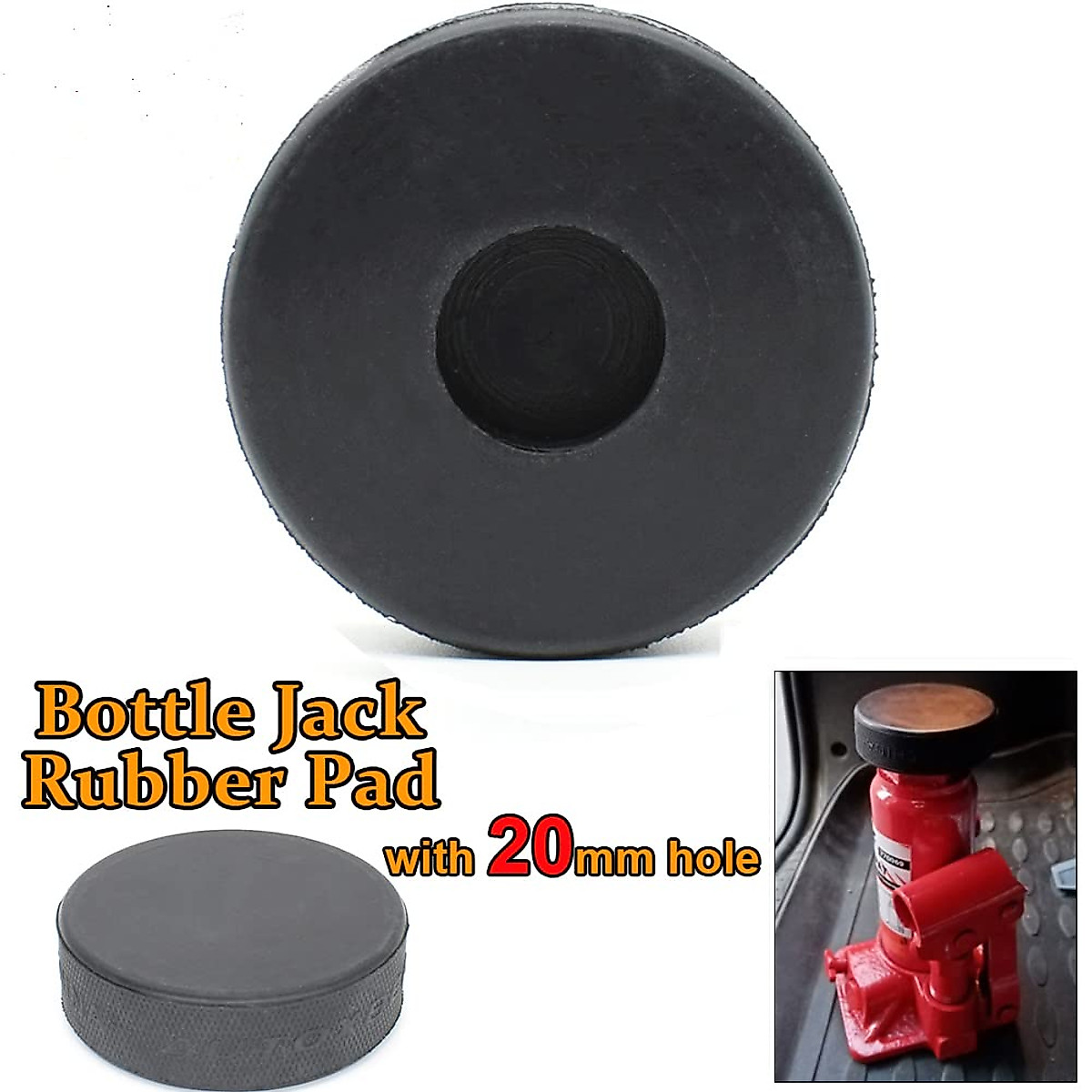 AUTOXBERT Bottle Jack Rubber Pad Anti-Slip Adapter Support Block Car Lift Tool for Most 2 Ton Bottle Jacks Jacking Points Universal Repair