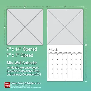 For the Love of Kittens | 2024 7 x 14 Inch Monthly Mini Wall Calendar | BrownTrout | Animals Cats Feline