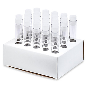 12x75mm PS Plastic Test Tubes, Flange Caps, Cardboard Rack, Karter Scientific 206N8 (Pack of 50)