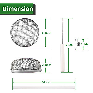 RVGUARD RV Flying Insect Screen, RV Furnace Vent Cover Bug Screen 2 Pack 2.8 x 1.3 Inch Stainless Steel Mesh with Installation Tool and Silicone Rubber