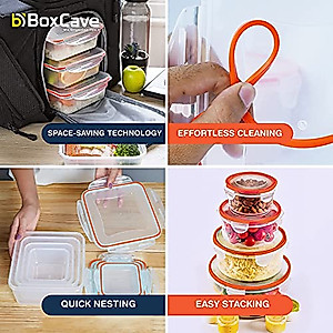 28 Pcs Food Storage Containers with Airtight Lids-(14 Lids + 14 Containers) Freezer and Microwave safe,Leak Proof, Reusable and Plastic Stackable Lunch Containers for Kitchen and Pantry Organization