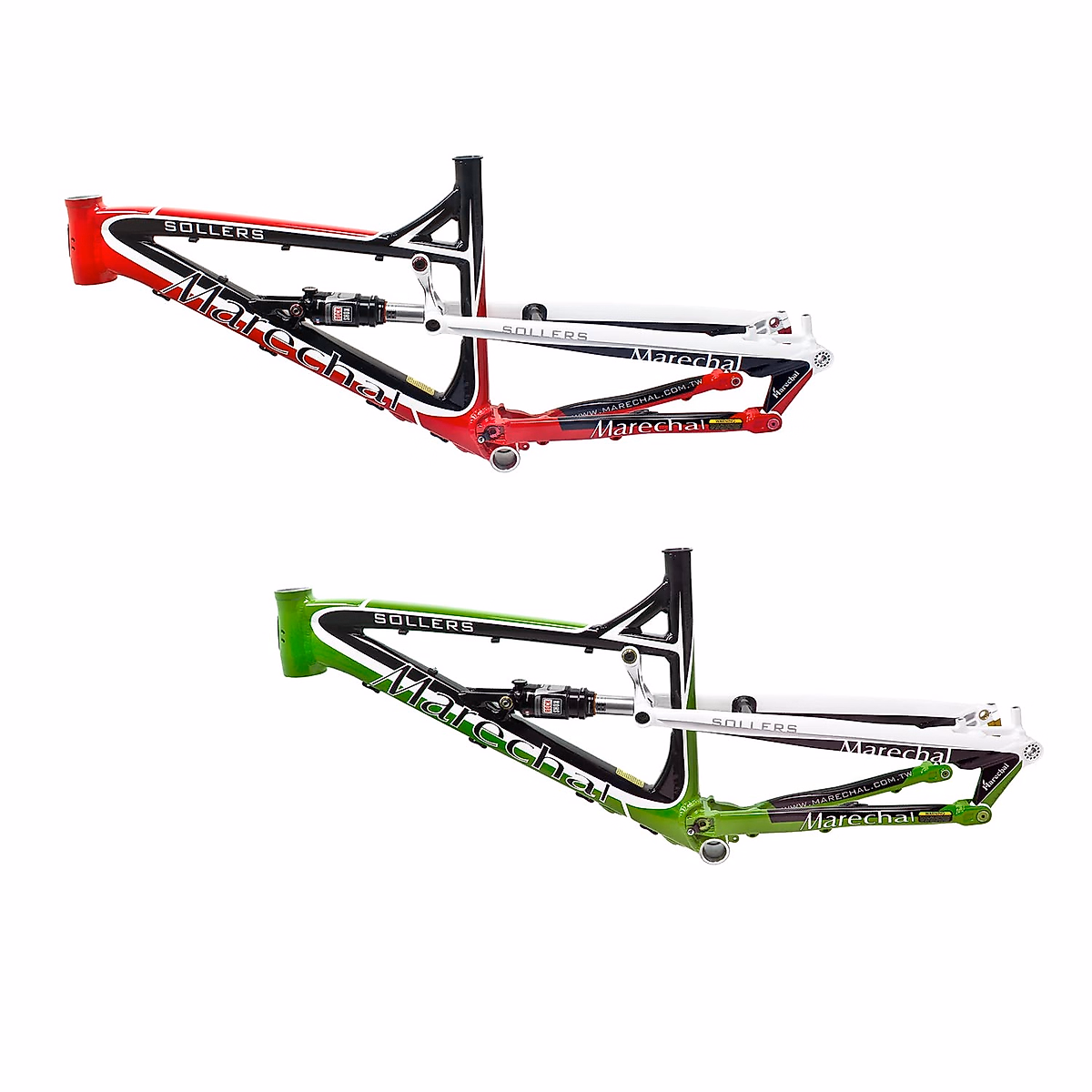 SwishTi Marechal Sollers Mountain Bicycle Bike Frame for All Mountain/Enduro/Free Ride use w/Rockshox Shock in 26"/27.5" (Green, 27.5")