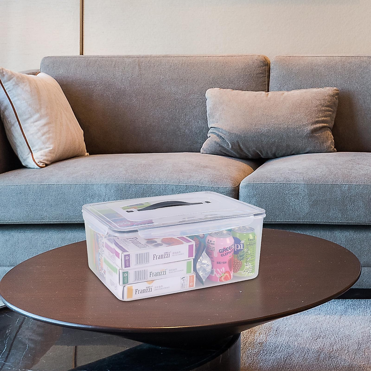 Ortodayes 15 Liter Clear Plastic Airtight Food Containers with Lid, 6 Pack Latching Storage Container Box