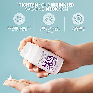 Eva Naturals Enhanced Neck & Décolleté Firming Cream (1.7 oz) - Hydrating Cream for Neck Tightening & Wrinkle Reduction - Lifts & Smooths for Youthful Skin