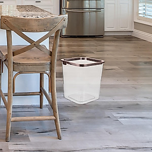 MAGICLULU Clear Trash Can Square Wastebasket Plastic Garbage Bin Transparent Rubbish Can Waste Container for Bedroom Kitchen Bathroom Home Office A