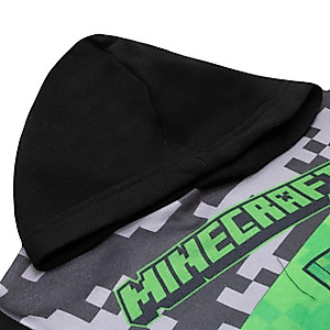 Minecraft Boys 2 Piece Fleece Pants Sets, Pullover Hoodie and Jogger Set for Boys (Black, Size 5/6)