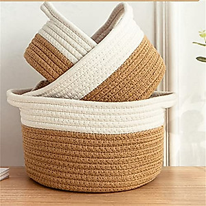 JKUYWX Desktop Storage Basket Woven Clothing Cosmetics Toys Bedroom Dresser Home Decoration Storage