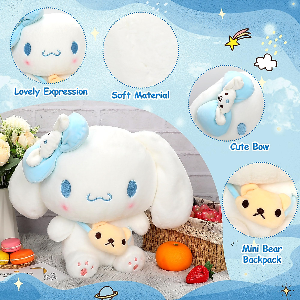 Cute Anime Dog Plush Doll - 13 Inch Lovely Animal Toys - Cartoon Dog Animals Plush Toys- Kawaii Soft Dog Plush Figure Toy - Pillow Plush Gift for Girls Boys and Fans Children Birthday Christmas