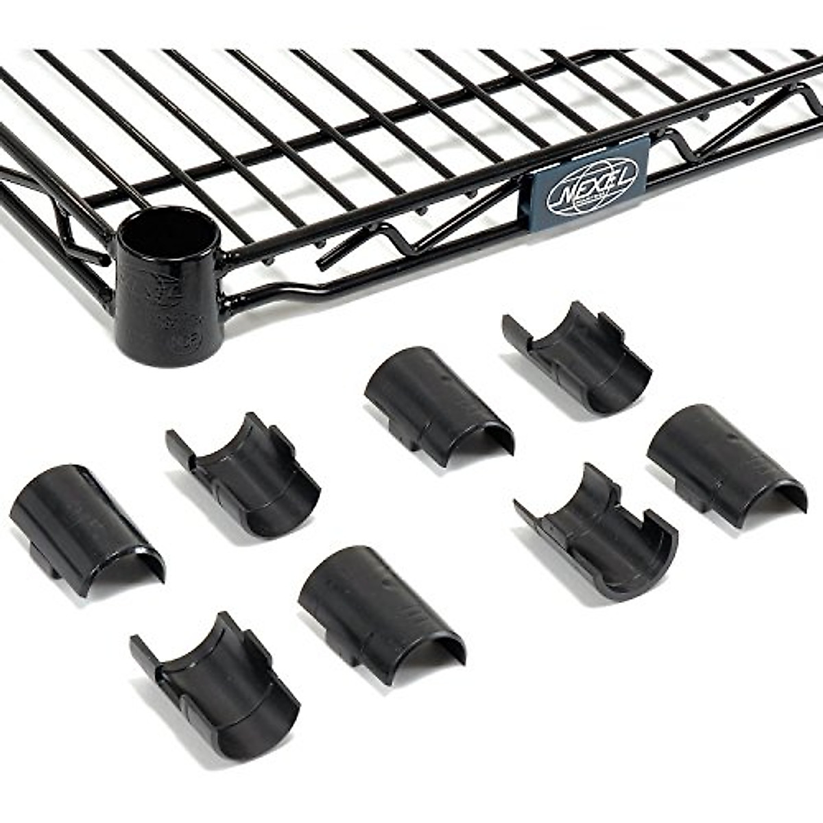 Nexel Adjustable Wire Shelving Unit, 4 Tier, NSF Listed Commercial Storage Rack, 18" x 24" x 63", Black Epoxy