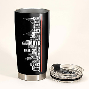 Schian San Francisco City Skyline Legends Baseball Tumbler - Coffee Mug Insulated Tumbler With Lid - Mother's Day, Father's Day, Birthday, Christmas Gifts For Fans - 20 Oz| Stainless Steel