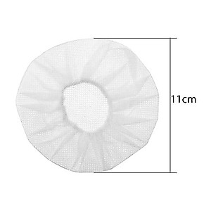 BBTO 300 Pieces Non-Woven Sanitary Headphone Ear Cover Disposable Headset Covers Fabric Earpad Covers for Headphones (White, L-11 cm)