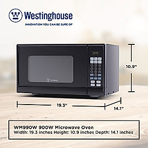 Commercial Chef CHM990B Countertop Microwave Oven, 19.3 x 14.7 x 11.2 Inches, Black