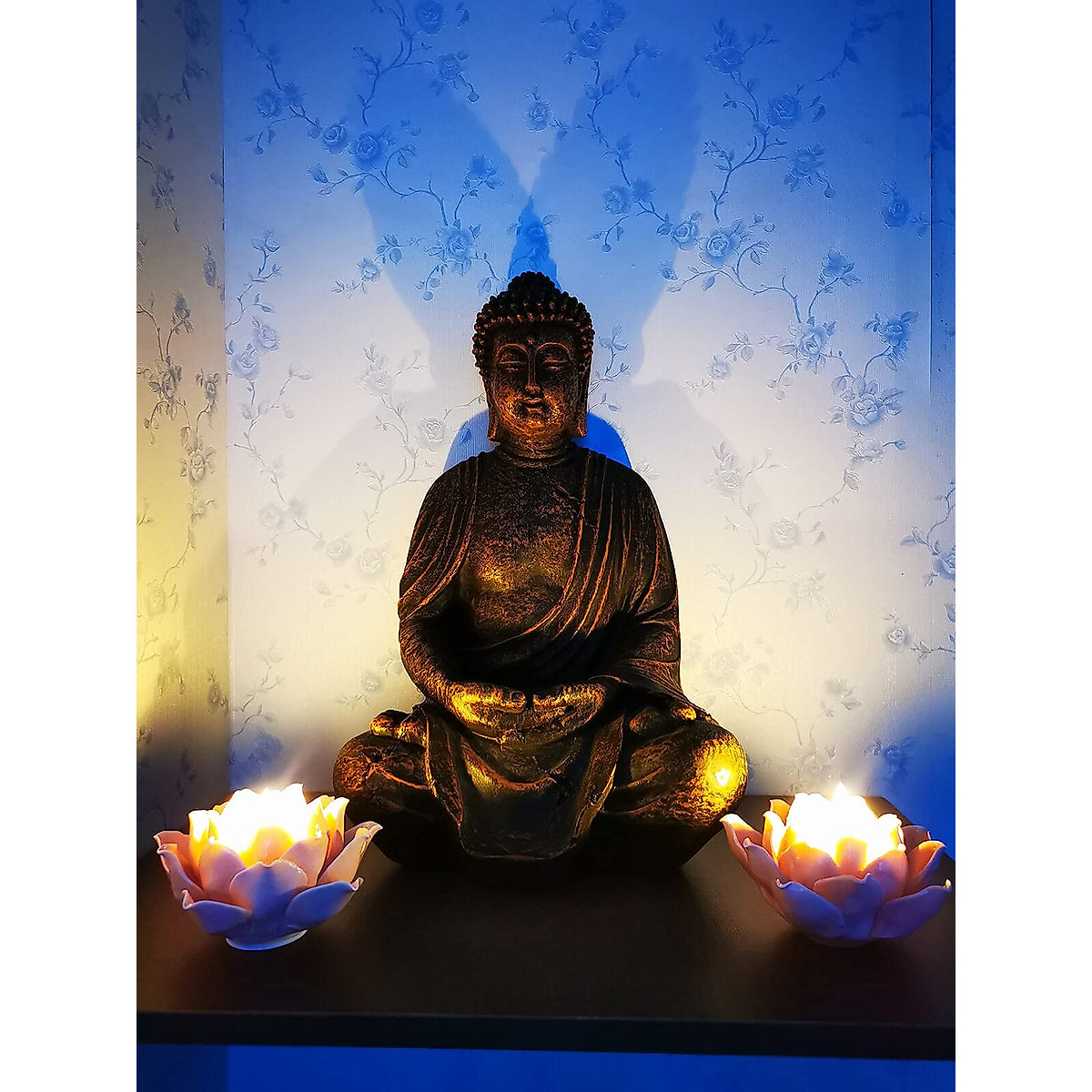 ZOWIE KING Meditating Buddha Statue for Home, 12" Buddha Decor Desk Zen Garden Buddah Decoration Home Figurine