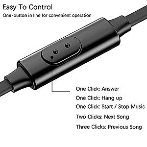 3 Pack Earbuds Headphones with Microphone & Remote, lyfLux in Ear Earphone Stereo Sound Noise Isolating Tangle Free, with Heavy Bass, for Smartphones, Laptops, Fits 3.5mm Interface Device (Black)