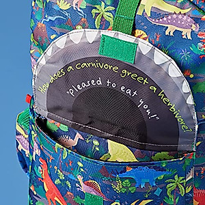 Highlights Backpack for Kids, 17-Inch Weather-Resistant Backpacks for Boys and Girls, Elementary School Kids Bags, Ages 5-9 (Dinosaur Glow-in-the-Dark - Green)