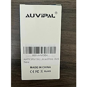 AuviPal 3-Port Micro USB OTG Hub Adapter (3 USB Ports + Power Port) for Fire Stick 4K, PlayStation Classic, Raspberry Pi Zero, Sega Genesis Mini, S/NES Classic Mini and More - Black