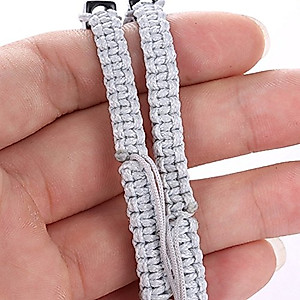 COLORFUL BLING 2Pcs Infinity Distance Couple Braided Handcrafted Luck Bracelet Bangle Adjustable Rope His and Hers Wristband Wrist Jewelry-black white