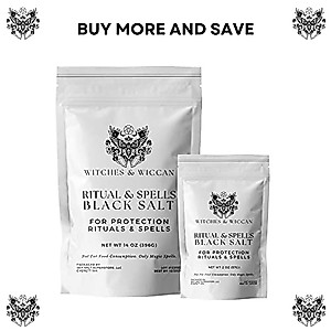 Black Salt for Protection Rituals, Wiccan Supplies, Sal Negra para Rituales de Brujeria (2 oz Bag) - Witches & Wiccan Witchcraft Supplies
