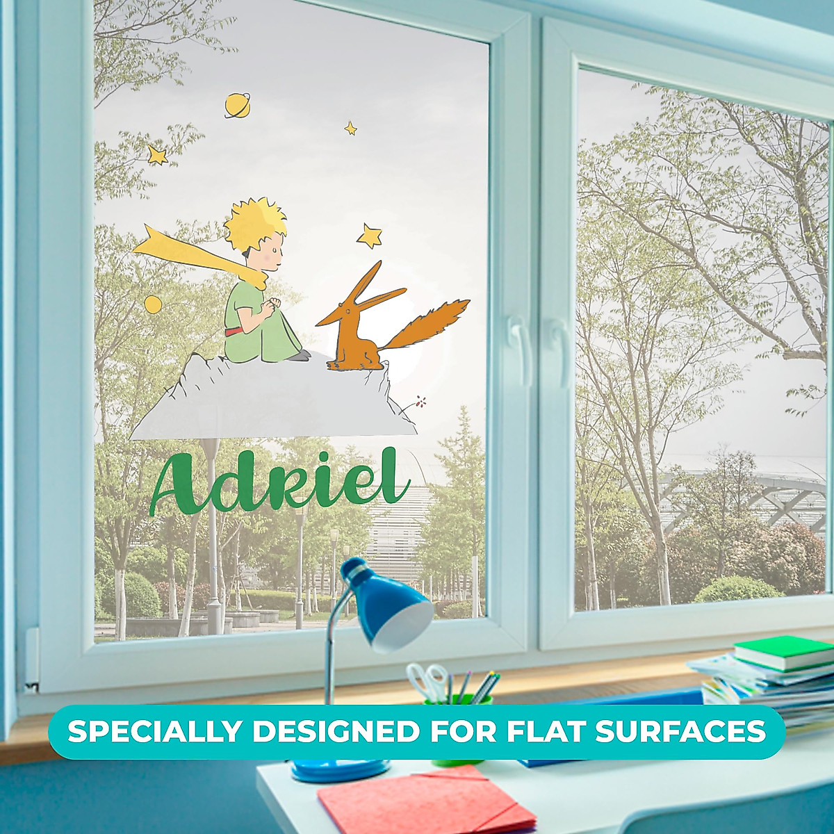 EGD Personalized Wall Decor I Name The Little Prince & Fox Wall Decals I Custom Name for Baby Room Decor I Nursery Decor for Boys and Girls I Multiple Personalization Options