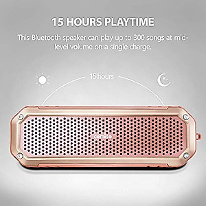 COMISO Bluetooth Speakers with Lights, Loud Dual Driver Wireless Portable Speaker, HD Audio Enhanced Bass, Built in Mic Clear Call Support Aux Input, TF Card, FM Radio Long-Lasting Battery Life (Pink)