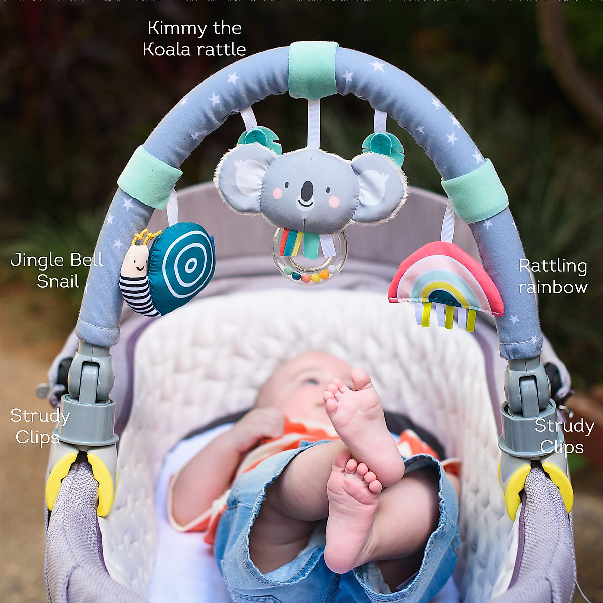 Taf Toys Koala Daydream Pram, Stroller and Car Seat Arch | Ideal for Infants & Toddlers, Activity Arch with Fascinating Toys, Stimulates Baby’s Senses and Motor Skills Development, for Easier Outdoors