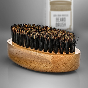 25+ Years, BRV MEN Natural Firm Boar Bristles Beard Brush. The Ideal Gift For Men (Beechwood)