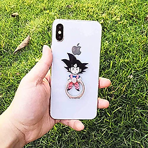 ZOSTLAND 2PCS Super Fighter Gohan Phone Ring,Universal 360°Adjustable Phone Case Finger Grip Stand Holder Desk Stent Mount Car Hook Compatible with iPhone 13 12 11 MAX X Plus iPad (2pcs Monkey)