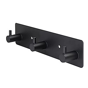 Bathroom Towel Hook Rack Coat Hook Row Hook 304 Stainless Steel,Wall Organizer for Bedroom,Towel Hooks for Bathrooms,Door Hooks for Hanging (Black1)