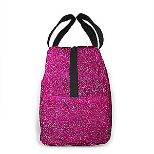 SHENGBAO Lunch Bag Pink Sparkly Glitter Lunch Box Insulated Bag Tote Bag For MenWomen Work Travel, one size