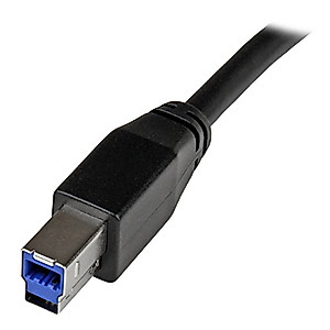 StarTech.com 5m 15 ft Active USB 3.0 (5Gbps) USB-A to USB-B Cable - M/M - USB A to B Cable - USB 3.2 Gen 1, TAA (USB3SAB5M)