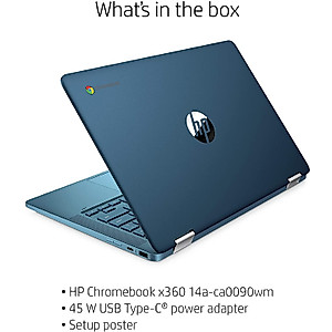 HP 14 Laptop, 14-inch X360 Chromebook Convertible 2-in-1 Touch Screen HD Laptop, Intel Celeron N4020 Processor, 4GB DDR4, 64GB eMMC, 802.11ac, Bluetooth, HDMI, Chrome OS, W/ Valinor Accessories