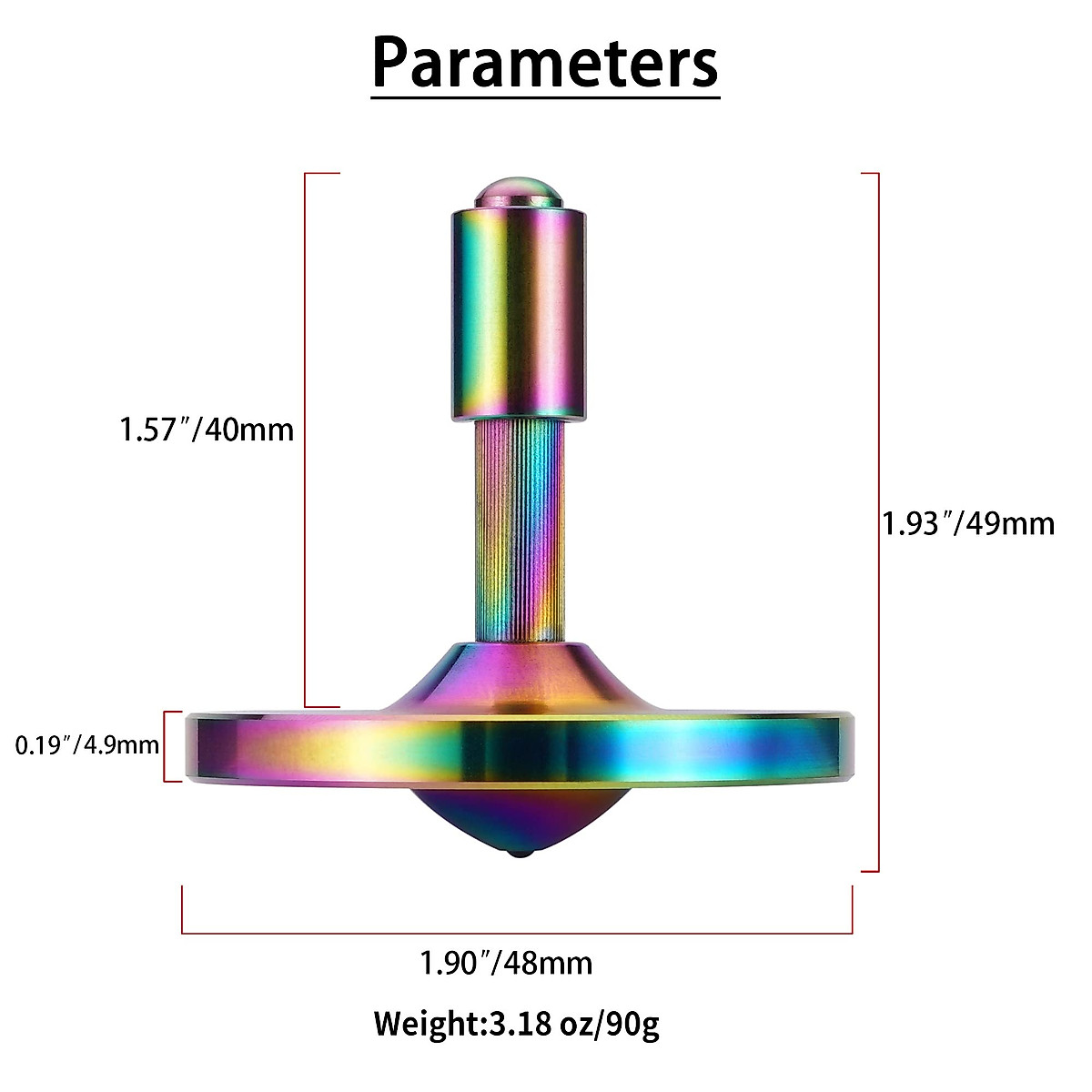 CHEETOP Precision Rope Spinning top, High Performance Stainless Steel Desktop Gyro Anty-Gravity Toys, Amazing Spin Time Up to 15 Minutes, Spins Forever Waste Your Time Efficiently (M, Iridescent Pro)