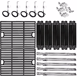 Utheer Grill Replacement Parts for Home Depot Nexgrill 720-0830H, 5 Burner 720-0888 720-0888N 720-0888S Gas Grill, Included 5 Grill Burner Tube, 5 Heat Plates, 2 Cooking Grate and 5 Ignitor Wire Kit