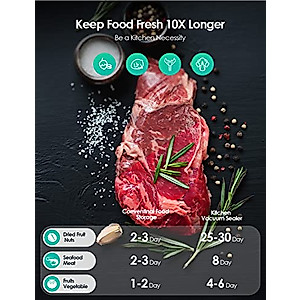 Vacuum Sealer Machine, Full Automatic Sealer Machine 8 in 1 LED Touch Screen Dual-Pump Motor, 6 Food Modes with Cutter and 15 Sealer Bags Detachable,Lad Tested