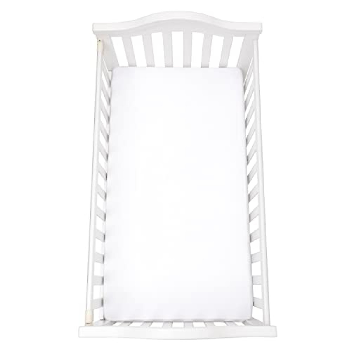 HBHLFZ Luxury Soft 100% Crib Bamboo Sheets for Baby Boys Girls -Baby Crib Sheet Neutral for Standard Crib Mattress & Toddler Bed Mattress, Soft and Safe Deep Pocket Fitted Sheet, White