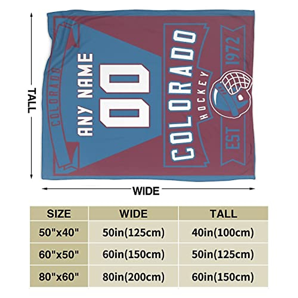 Custom Blanket for Bed Personalized Fans Gift Hockey City Summer Winter Fleece Throw Blankets Add Name and Number Personalized