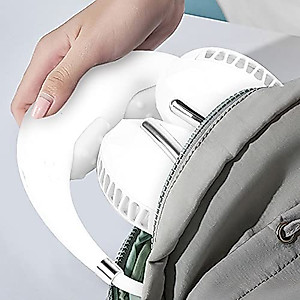 3 Speeds Adjustment Cooling Personal Fan,plplaaoo Hanging Neck Fan, USB Charging Fan, Leafless Massage Aromatherapy Bladeless Fan with Battery, USB Charging Fan for Outdoor Office Home (White)