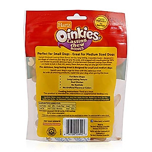Hartz Oinkies Rawhide-Free Chicken-Wrapped Lasting Chew Bone Dog Treats, 12 Count, Highly Digestible, No Artificial Flavors or Colors