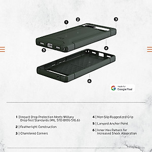 URBAN ARMOR GEAR UAG Made for Google Pixel 7A 5G Case Scout Olive Drab, Premium Rugged Lightweight TPU Dropproof Shockproof Scratch Resistant Non-slip Full Body Heavy Duty Protective Cover