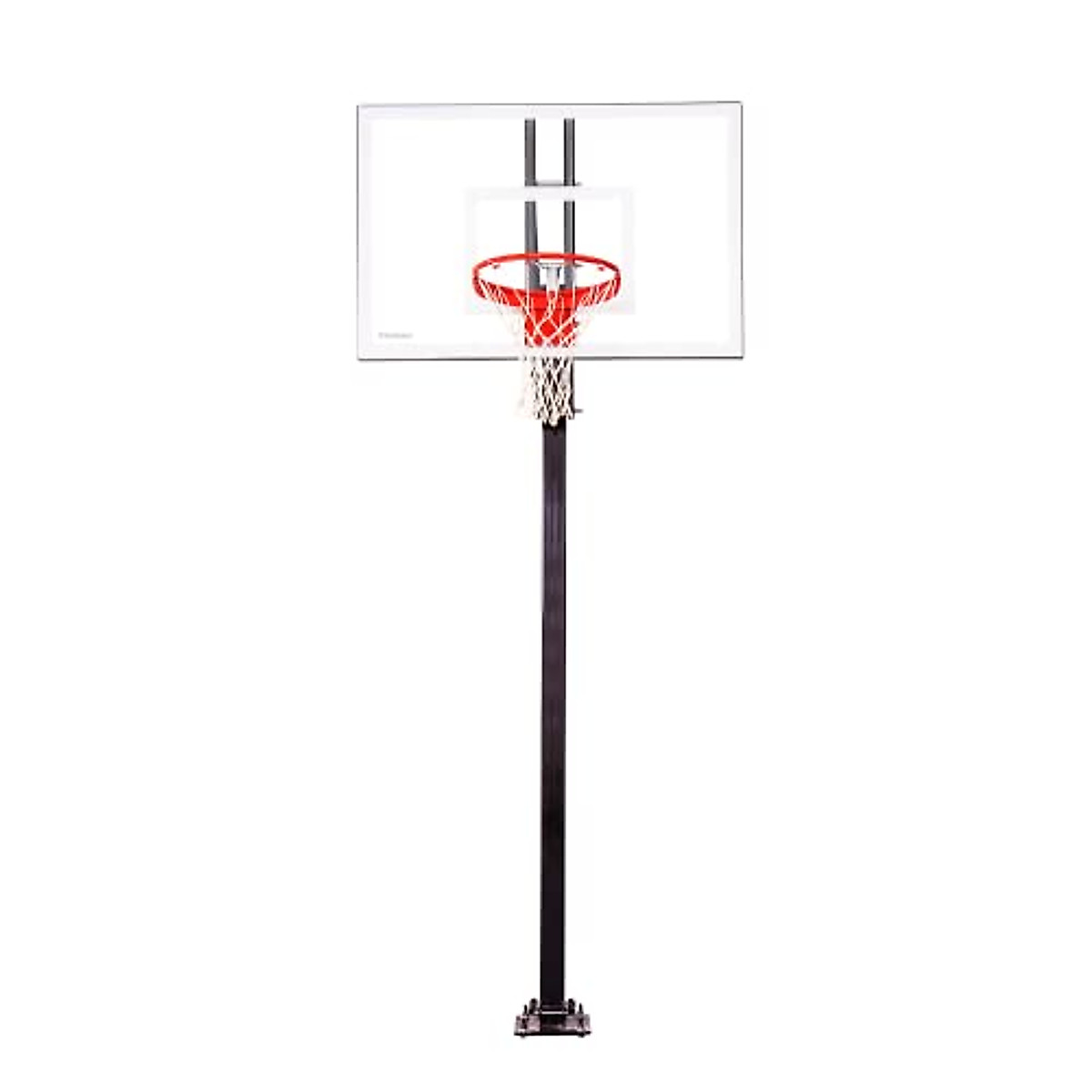 Goalsetter Elite Plus 54” Tempered Glass Backboard In-Ground Basketball Hoop - HD Breakaway Rim, Black (TS44154G3)