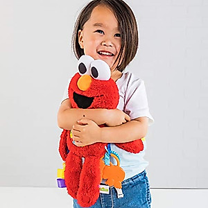 Bright Starts Sesame Street Elmo Travel Buddy Plush Take-Along Stroller or Carrier Toy, Ages 0-12 Months