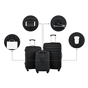 Wrangler 20" Smart Spinner Carry-On Luggage With Usb Charging Port ,Black